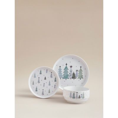George Home White Christmas Trees Dinner Set - 12 Piece - ASDA Groceries