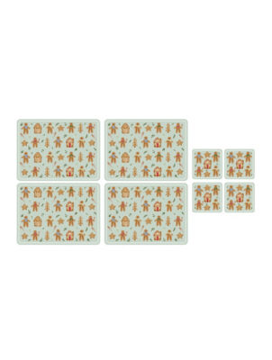 Green Gingerbread Placemat & Coaster Set - ASDA Groceries