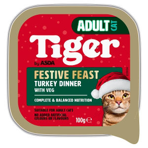 ASDA Adult Cat Tiger Festive Feast Turkey Dinner with Veg 100g - ASDA ...