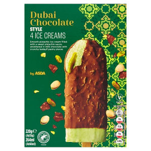 ASDA Dubai Chocolate Style Ice Creams 4 x 55g (220g) - ASDA Groceries