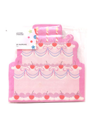 Pink Cake Birthday Napkins 20pk - ASDA Groceries