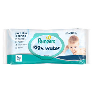 Pampers 99% Water Baby Wipes, 60 Baby Wet Wipes - ASDA Groceries
