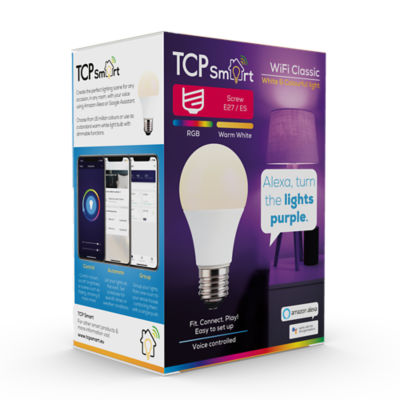TCP SMART WiFi LED Classic White & Colourful Lightbulb 806 Lumens ES ...